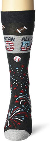 K. Bell Men's Classics Novelty Crew Socks, All American Dad (Black Heather), Shoe Size: 6-12