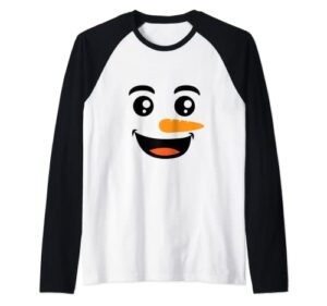 frosty snowman holiday christmas party stocking stuffer xmas raglan baseball tee