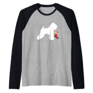 Wheaten Terrier Christmas Stocking Stuffer Dog Raglan Baseball Tee