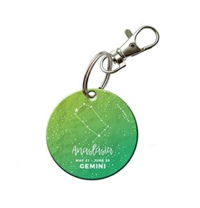 trend setters ltd. – gemini zodiac – personalized –acrylic keychain – fused image birthday gift stocking stuffer