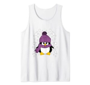 krimbles christmas snow penguin pink hat stocking stuffer tank top