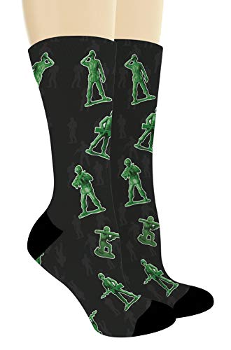 ThisWear Nostalgic Socks Toy Soldier Socks Army Crew Socks Little Green Army Men 1-Pair Novelty Crew Socks