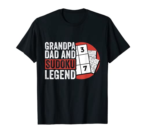 Mens Grandpa Dad And Sudoku Legend, Sudoku Puzzle Solving T-Shirt