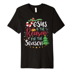 Christian Jesus The Reason Christmas Stocking Stuffer Gift Premium T-Shirt