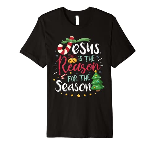 Christian Jesus The Reason Christmas Stocking Stuffer Gift Premium T-Shirt