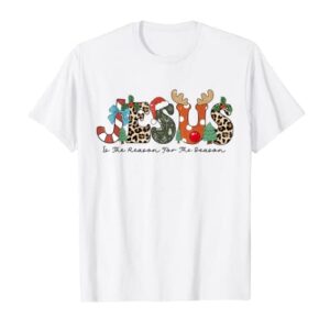 Christian Jesus The Reason Christmas Stocking Stuffer Retro T-Shirt