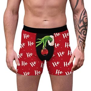 slyraime mens novelty christmas printed boxer brief underwear underpants shorts