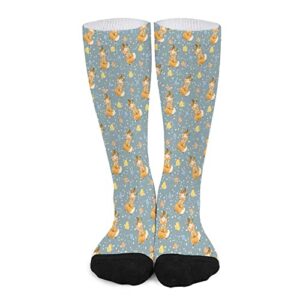 autumn fox in the forest4 socks for women socks for men crew socks for boys mid socks for girls stocking stuffers for teens casual athletic sport dress socks