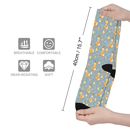 Autumn Fox In The Forest4 Socks for Women Socks for Men Crew Socks for Boys Mid Socks for Girls Stocking Stuffers for Teens Casual Athletic Sport Dress Socks