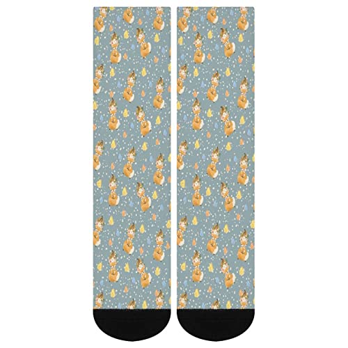 Autumn Fox In The Forest4 Socks for Women Socks for Men Crew Socks for Boys Mid Socks for Girls Stocking Stuffers for Teens Casual Athletic Sport Dress Socks