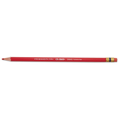 Prismacolor 20045 Col-Erase Pencil W/Eraser Carmine Red Lead/Barrel Dozen