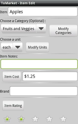 ToMarket Grocery Shopping List Pro