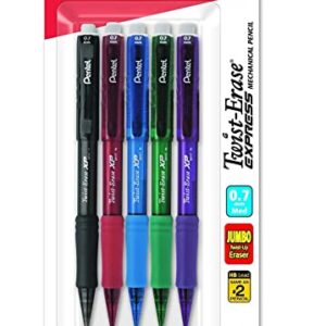 Twist-Erase EXPRESS Mechanical Pencil (0.7mm) Assorted Barrel Colors, 5-Pk