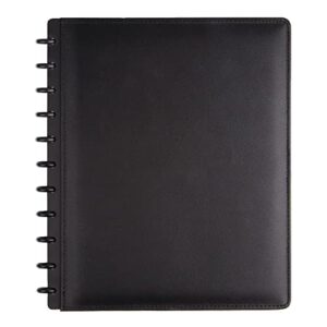 tul custom note-taking system discbound notebook, letter size, leather cover, black