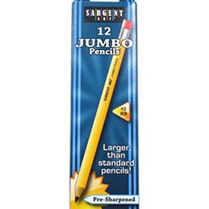 Sargent Art 72 x 2pk Jumbo Pencils, 144 total Class Pack, Beginner Yellow Pencils, Mega Size, Non-Toxic (12)