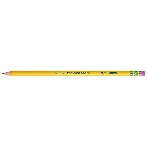 Ticonderoga Pencils, Wood-Cased, Pre-Sharpened, #2 HB Soft, Yellow, 72 Count