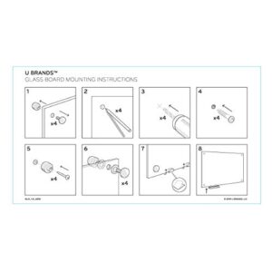 U Brands Glass Dry Erase Board, 96 x 47 Inches, White Frosted Non-Magnetic Surface, Frameless