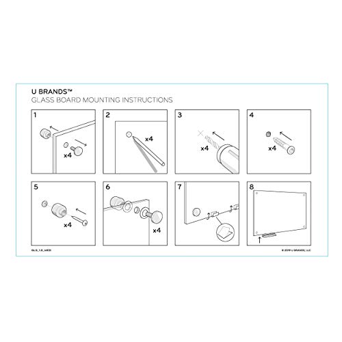 U Brands Glass Dry Erase Board, 96 x 47 Inches, White Frosted Non-Magnetic Surface, Frameless