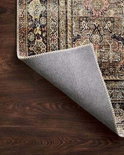 Loloi II Layla Collection LAY-03 Traditional Olive/Charcoal 7'-6" x 9'-6" Area Rug