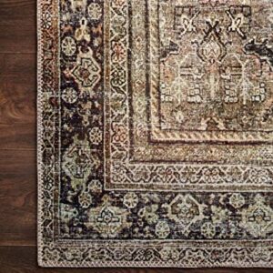 Loloi II Layla Collection LAY-03 Traditional Olive/Charcoal 7'-6" x 9'-6" Area Rug