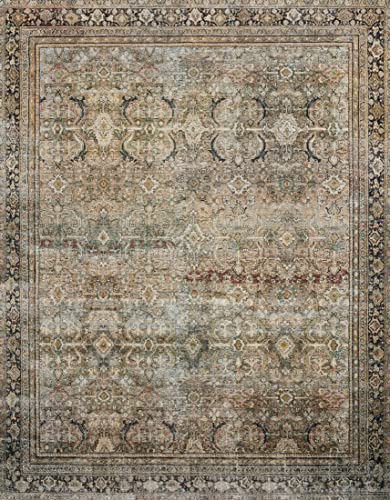 Loloi II Layla Collection LAY-03 Traditional Olive/Charcoal 7'-6" x 9'-6" Area Rug