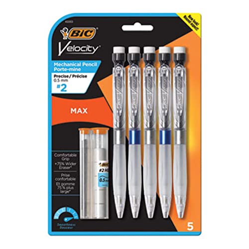 BIC MPMX5P51 Velocity Max Pencil, HB2, No. 2, 0.5 mm