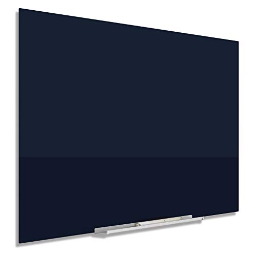 Quartet Magnetic Whiteboard, Glass White Board, 50" x 28", Black Dry Erase Surface, Frameless, InvisaMount (G5028IMB)