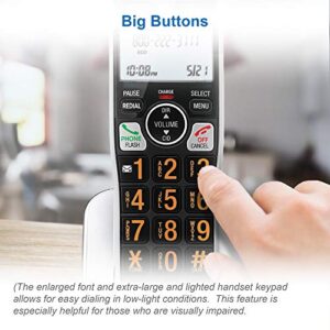 AT&T BL102-3 DECT 6.0 3-Handset Cordless Phone for Home with Answering Machine, Call Blocking, Caller ID Announcer, Audio Assist, Intercom, and Unsurpassed Range, Silver/Black