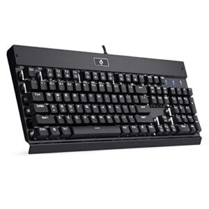 eagletec kg010 mechanical keyboard wired ergonomic brown switches equivalent for office pc home or business (black keyboard white backlit)