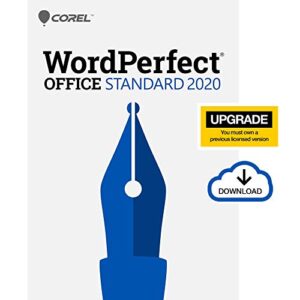 corel wordperfect office 2020 standard upgrade | word processor, spreadsheets, presentations | newsletters, labels, envelopes, reports, fillable pdf forms, ebooks [pc download] [old version]