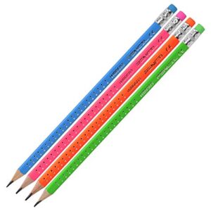 WEIBO Bear Claw Pencils (Pack Of 12) - Fat, Thick, Strong, Triangular Grip Pencils, Graphite, HB Lead With Eraser - Suitable For Kids, Art, Drawing, Drafting, Sketching & Shading (XL)