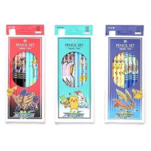 [8-in-1] pikachu w b lead wooden pencil set (random 1 pack)