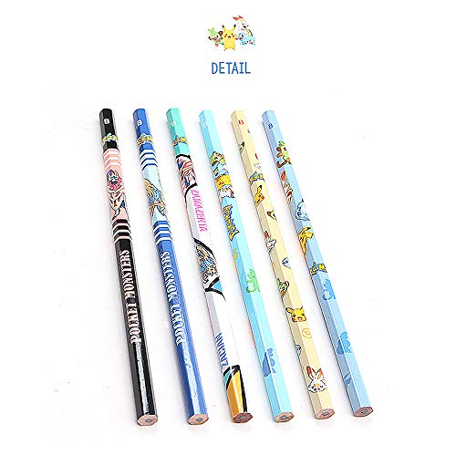 [8-in-1] Pikachu W B Lead Wooden Pencil Set (Random 1 Pack)