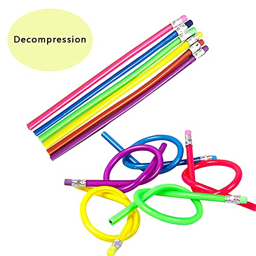 36 PCS Flexible Bendy Pencils,Colorful Soft Pencils with Erasers,Magic Bendable Pencils for Kids Gifts and Reward