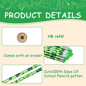 Marspark St Patricks Pencils 7.5 Inch Wood Pencils Saint Patricks Day Pencils with Erasers Shamrock Pencils Green Party Pencil St Patricks Day Decorations Treats Pencils for Kids (48 Pieces)