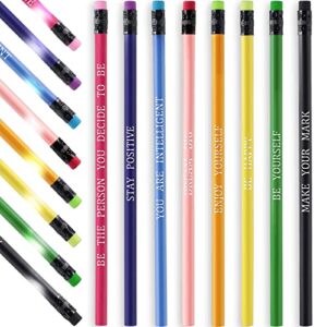 40 pcs motivational pencils color changing mood pencil inspirational pencil cute pencil personalized pencil with saying heat activated pencil for student(simple color,classic style)