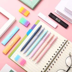 23 Pcs Cute Mechanical Pencils Set, 12 Pcs Pastel Mechanical Pencils 0.5mm and 0.7mm Aesthetic School Supplies with 8 Tubes Pencil Refills and 3 Pcs Erasers for Kids Students Writing Drawing Sketching