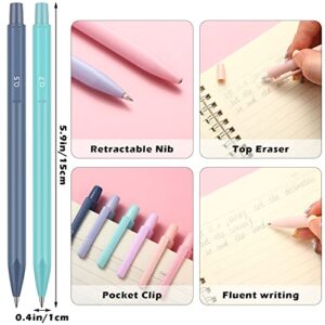 23 Pcs Cute Mechanical Pencils Set, 12 Pcs Pastel Mechanical Pencils 0.5mm and 0.7mm Aesthetic School Supplies with 8 Tubes Pencil Refills and 3 Pcs Erasers for Kids Students Writing Drawing Sketching