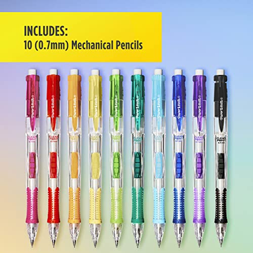 Paper Mate Clearpoint Pencils, HB #2 Lead (0.7mm), Assorted Barrel Colors, 10 Count