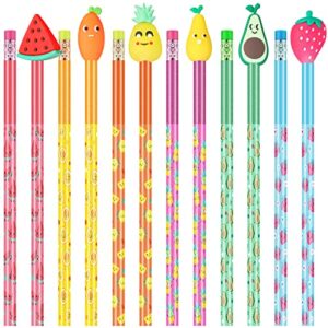 42 pieces scented pencils fun pencil with eraser cartoon pencil toppers fruit pencil toppers with pencil toppers lovely wood pencil with fruit element graphite pencil