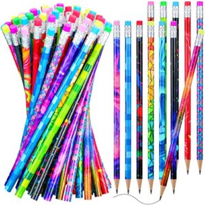 wooden pencil with eraser assortment colorful pencils for kids writing fun assorted pencils novelty kids pencils fun school supplies for classroom, student reward, stationery party favors(25 pieces)