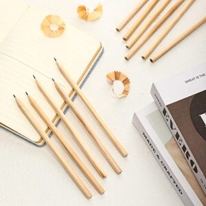 Fumete Natural Wooden Pencils Hexagonal Grip Pencils HB Graphite Pencil Pack Wood Pencils for Classroom Office (100 Pieces)