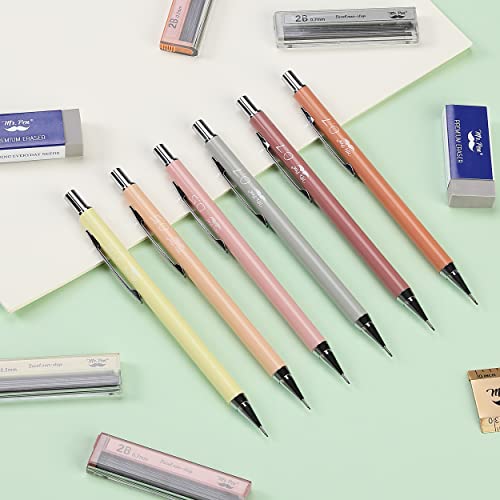 Mr. Pen- Boho Mechanical Pencil Set with Lead and Erasers Refills, 6 Pack, Boho Theme, 0.5mm & 0.7 mm, Cute Pencils, Cute Mechanical Pencil, Pastel Pencils, Led Pencils 0.7mm, Aesthetic Pencils