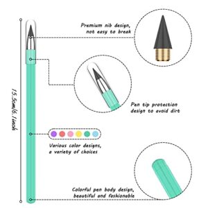 AUAUY 5 PCS Inkless Pencil, Infinity pencil, Reusable Everlasting Pencil, Replaceable Nib Inkless Pencil for Writing, Drawing, Drafting, Students Home Office School Supplies（Macaron）