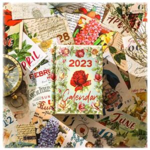 2023-mini-tear-off-calendar-2023-calendar-tear-off-tabs,365 days diy journal mini tear off calendar (the world of flowers)