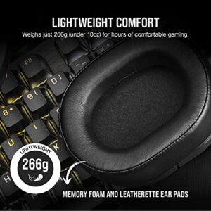 Corsair HS55 Wireless Gaming Headset - Low-Latency 2.4GHz Wireless or Bluetooth®, Dolby® Audio 7.1 Surround Sound, Lightweight, Omni-Directional Microphone, On-Ear Audio Controls - Carbon