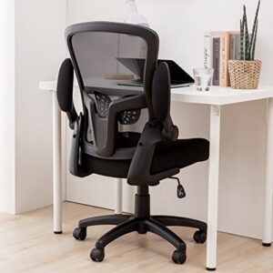 TOPBSHODC Mesh Home Office Chair, Ergonomic Desk Chair Mid-Back Rolling Computer Chair Adjustable Lumbar Support and Flip-up Armrests Comfortable Executive Chair 300Lbs