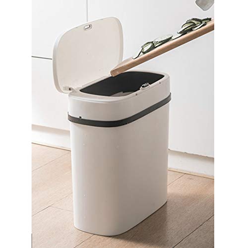 WENLII Intelligent Sensor Trash Can Toilet Automatic Cover Narrow Seam Garbage Bin Toilet Paper Basket Electric Living Room Creative