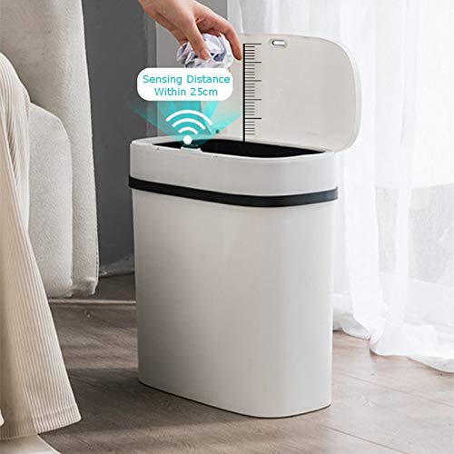 WENLII Intelligent Sensor Trash Can Toilet Automatic Cover Narrow Seam Garbage Bin Toilet Paper Basket Electric Living Room Creative