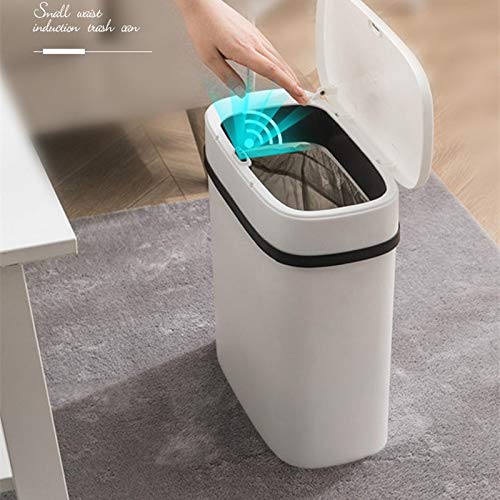 WENLII Intelligent Sensor Trash Can Toilet Automatic Cover Narrow Seam Garbage Bin Toilet Paper Basket Electric Living Room Creative